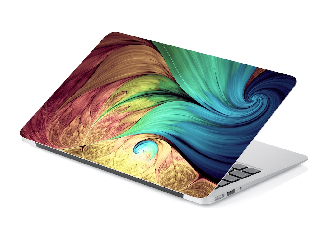 Colorful Abstract Swirls Laptop Skin, MacBook Skin, Computer Decal ...