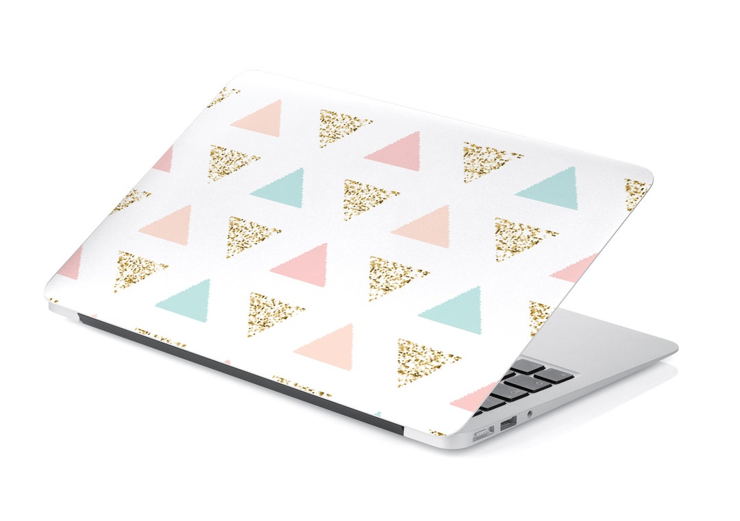 Pastel Pink Blue Faux Gold Glitter Triangle UNIVERSAL Laptop Skin ...