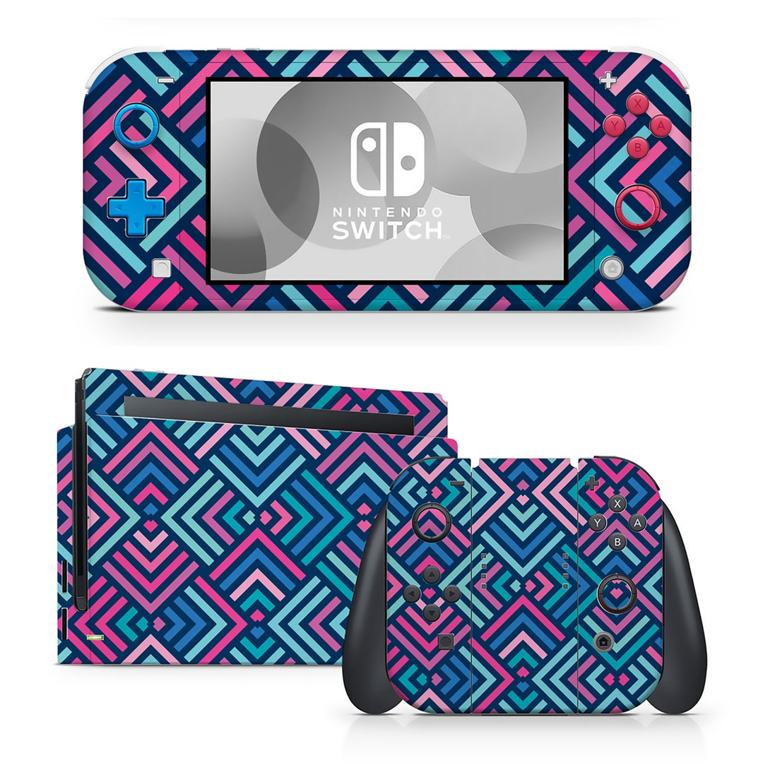 Geometric Colorful Tile Box Pattern Nintendo Switch Skin Full Coverage ...
