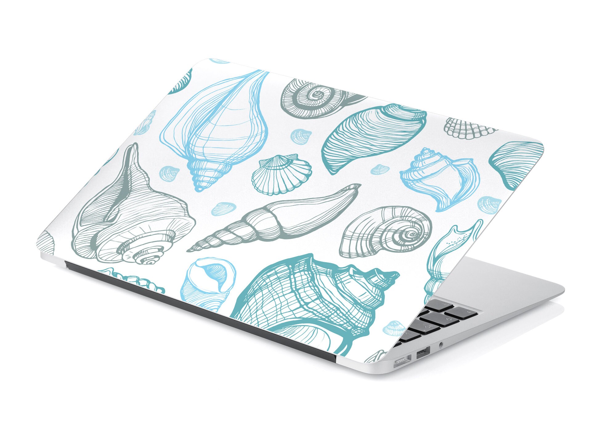 Beach Shell Blue Line Drawing Pattern Laptop Skin Macbook - Etsy