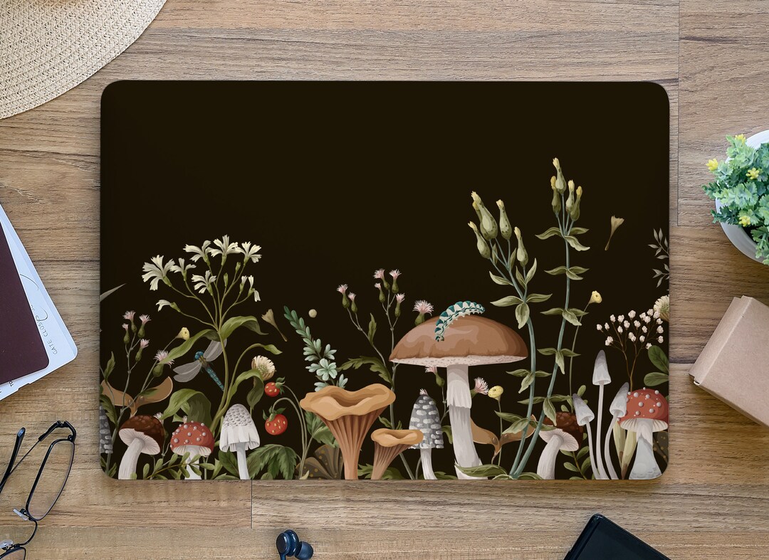 Enchanted Wild Forest Mushrooms at Dark UNIVERSAL Laptop Skin, Computer ...