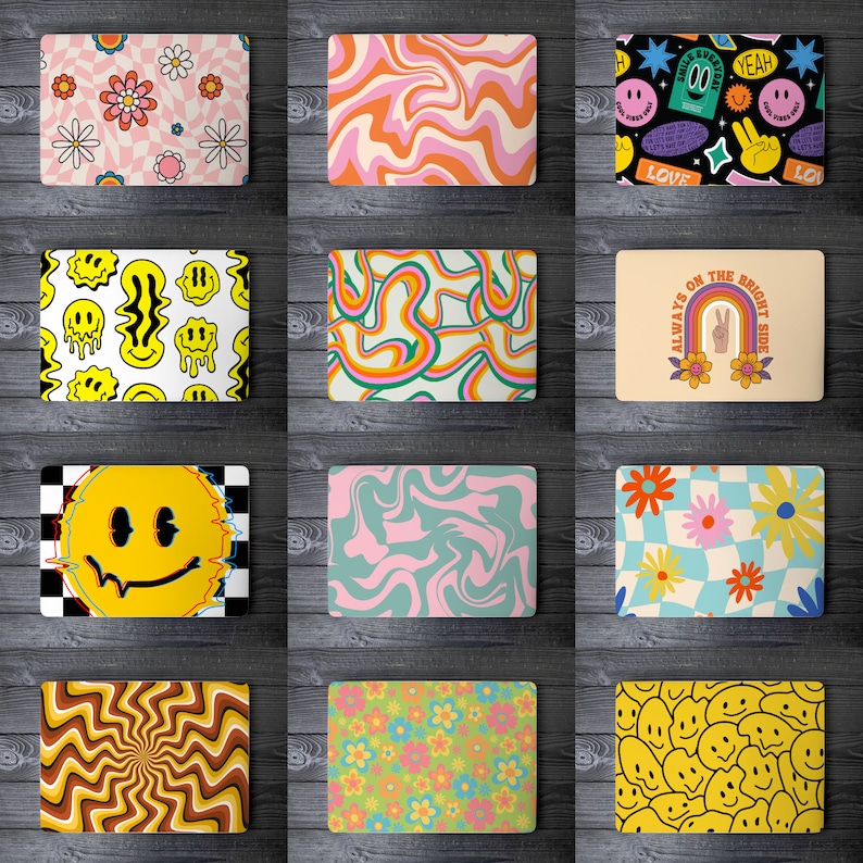 Trippy Dripping Rainbow Smiley Faces White UNIVERSAL Laptop - Etsy