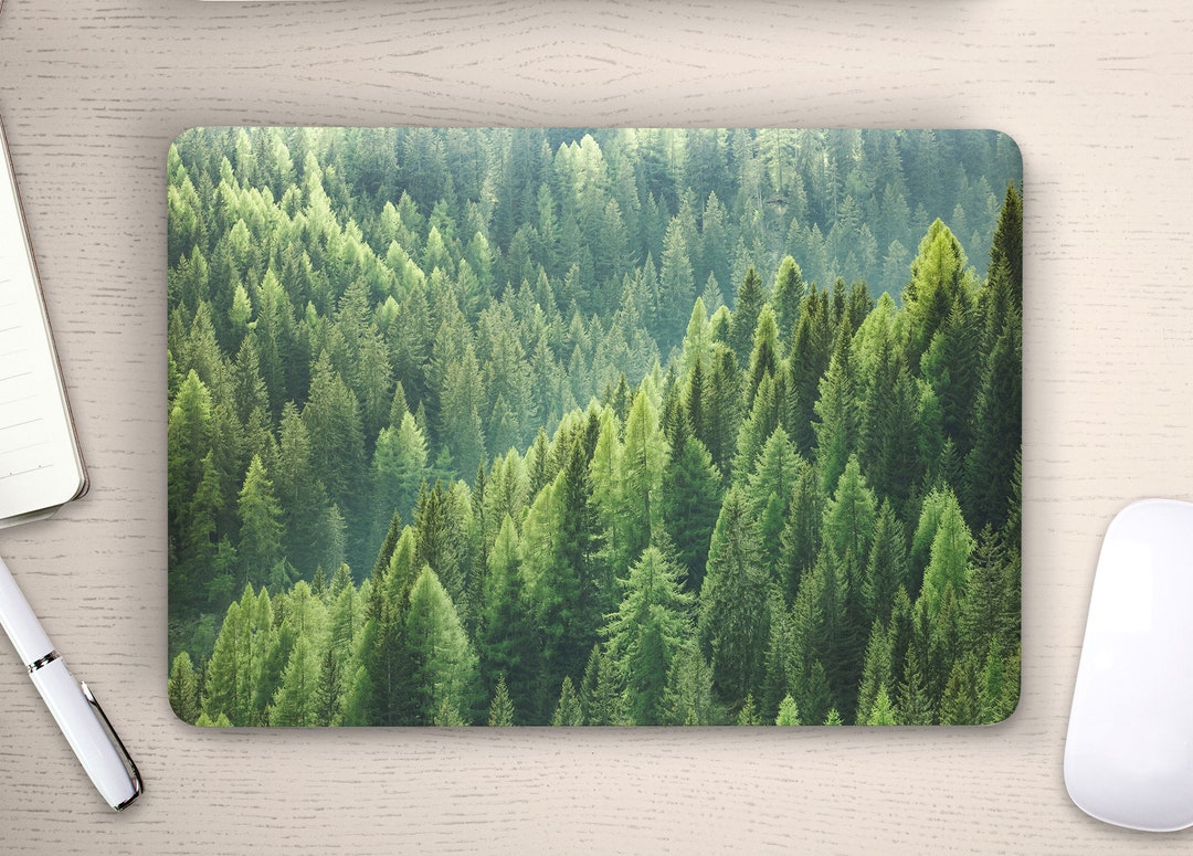 Misty Green Forest Mountain Tree Texture UNIVERSAL Laptop Skin, MacBook ...