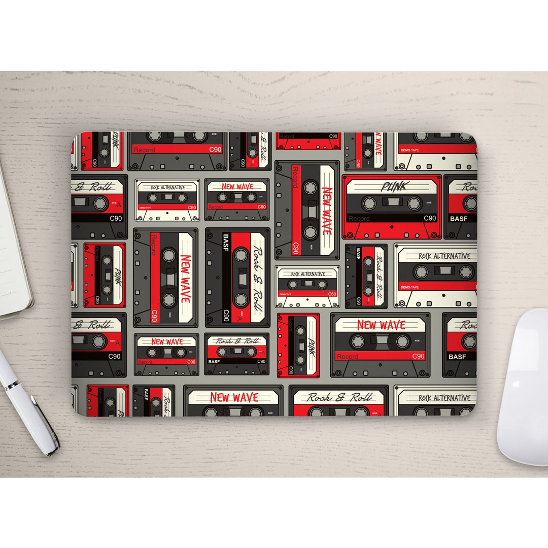 Black and Red Tape Cassette Pattern UNIVERSAL Laptop Skin, Computer ...