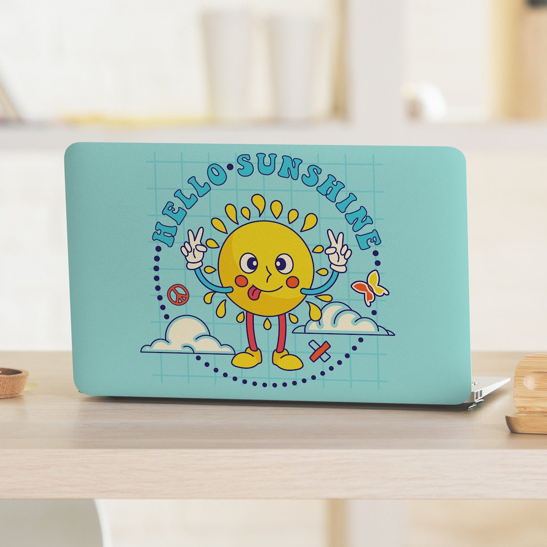 Hello Sunshine 70s 80s Retro Cartoon Peace UNIVERSAL Laptop Skin ...