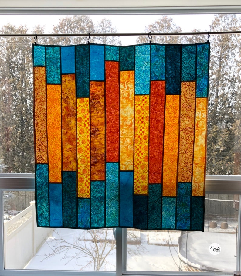 Glimmer - Stained Glass Patchwork Window Hanging Pattern - Etsy