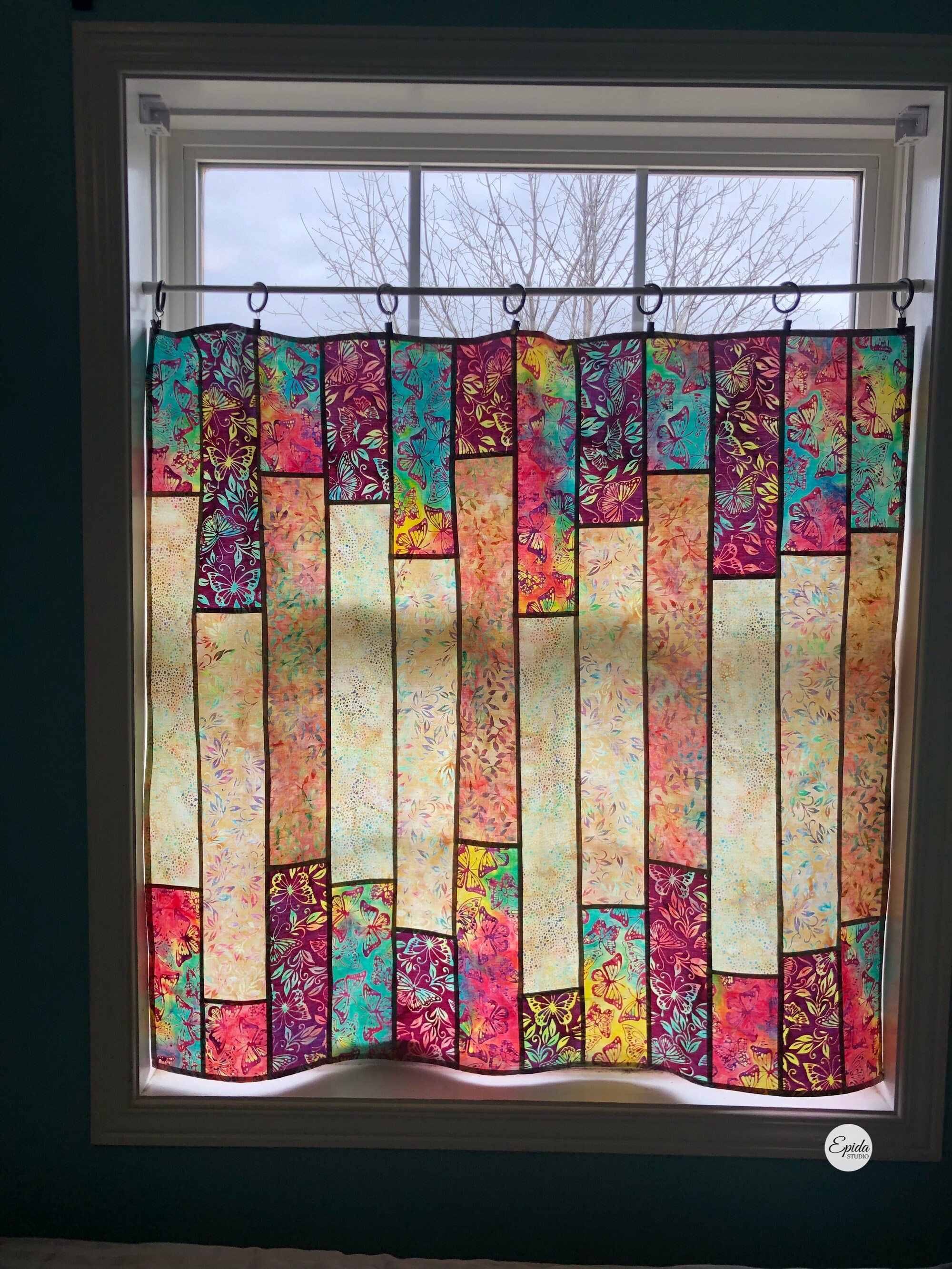 Glimmer Stained Glass Patchwork Window Hanging Pattern - Etsy