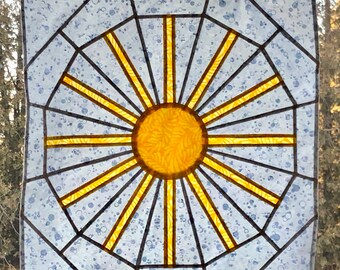 Glimmer Stained Glass Patchwork Window Hanging Pattern - Etsy