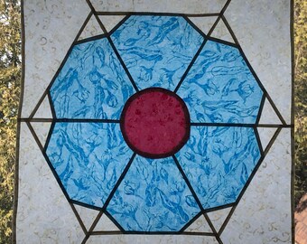 Glimmer Stained Glass Patchwork Window Hanging Pattern - Etsy