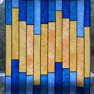 Glimmer stained glass patchwork window hanging pattern | Etsy