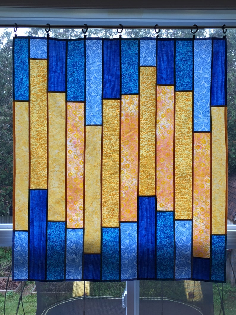 Glimmer stained glass patchwork window hanging pattern | Etsy
