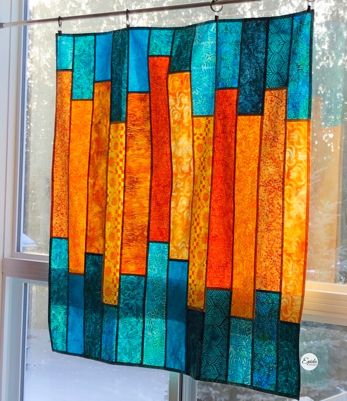 Glimmer Stained Glass Patchwork Window Hanging Pattern - Etsy