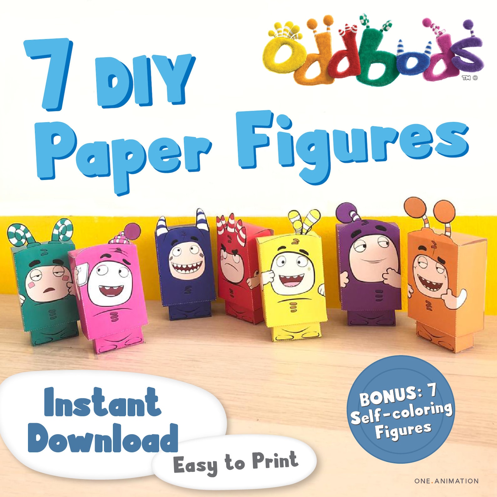 Oddbods Printable Paper Figures fun activity for Kids Paper | Etsy