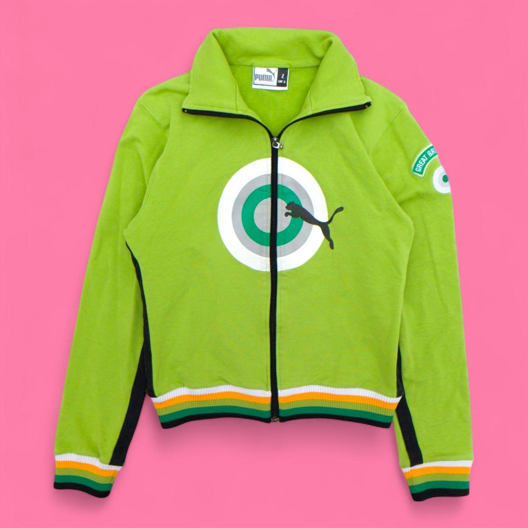 Authentic Vintage Y2K Puma Track Jacket – Lime Green Target Logo ...