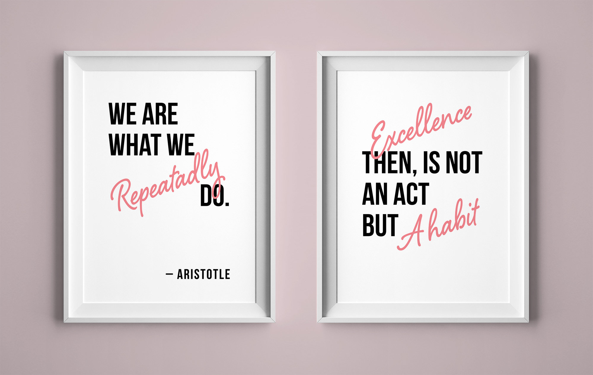 Aristotle Printable Wall Art. Set of 2 Prints Excellence, Habit Quote ...