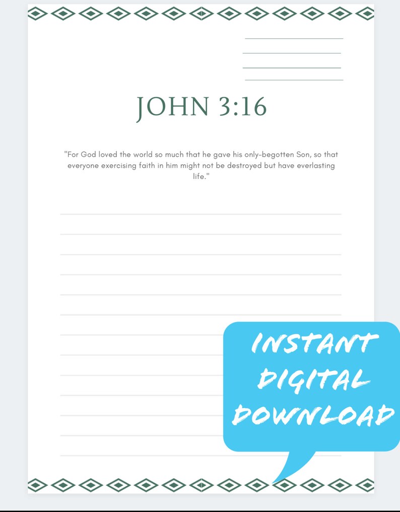 Jw Letterhead John 3:16 Letter Writing Stationery/printable Pages for ...