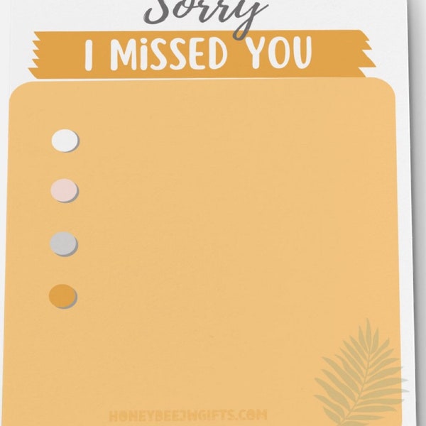 Sorry I Missed You Sticky Notes Jw - Etsy