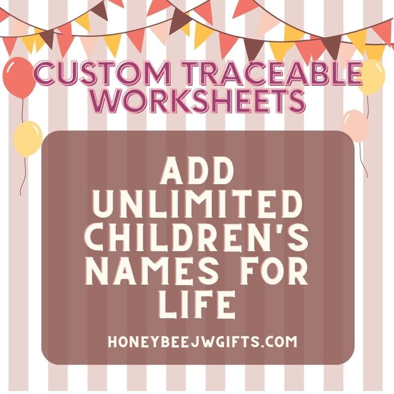 Trace Your Child's Name Custom Worksheet Printable - Etsy