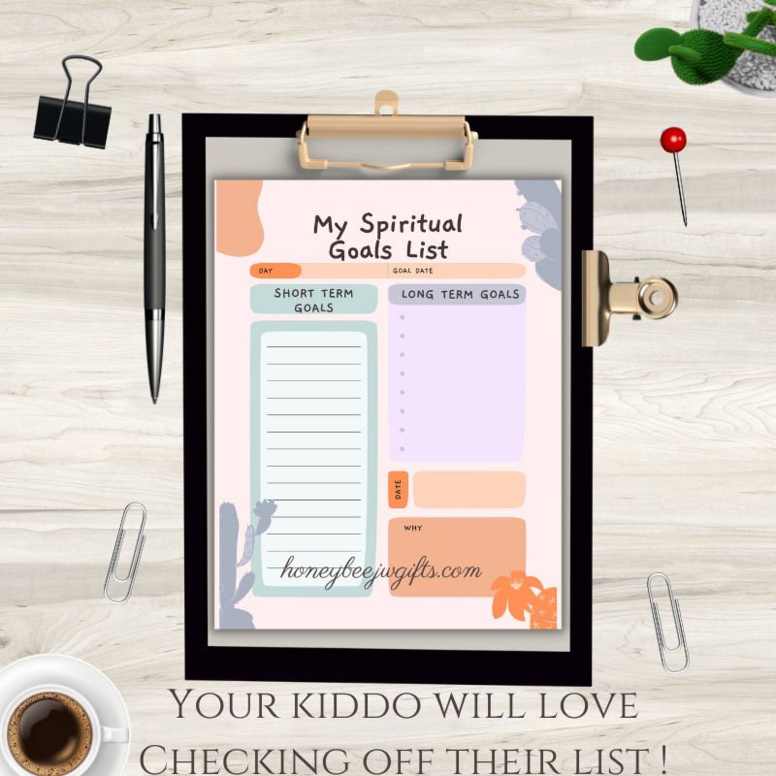 JW Kids Spiritual Goals Digital Download/jw Printables for Our Future ...