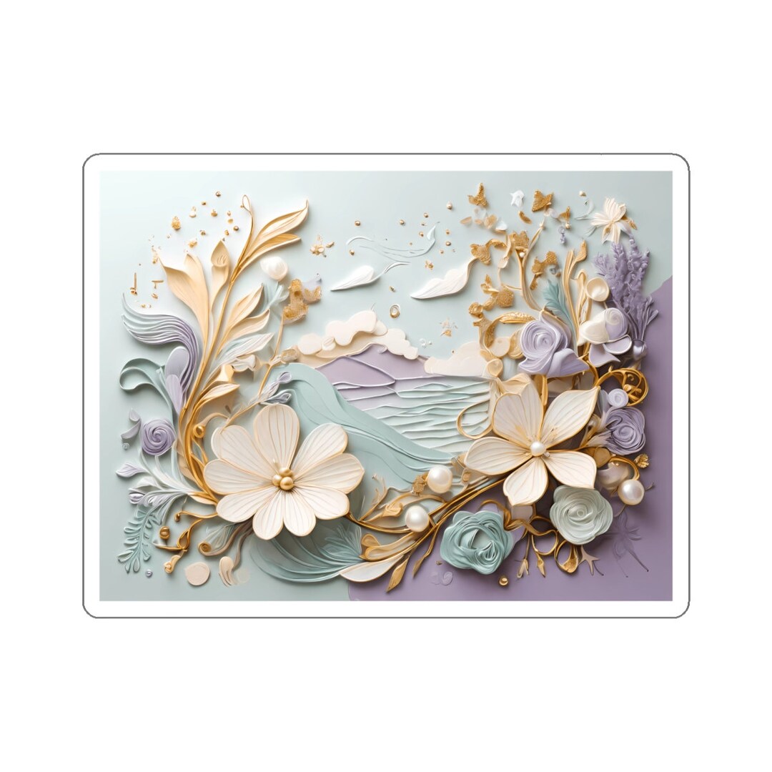 Floral Nature Flowers 77-25 Logo Kiss-cut Sticker - Etsy