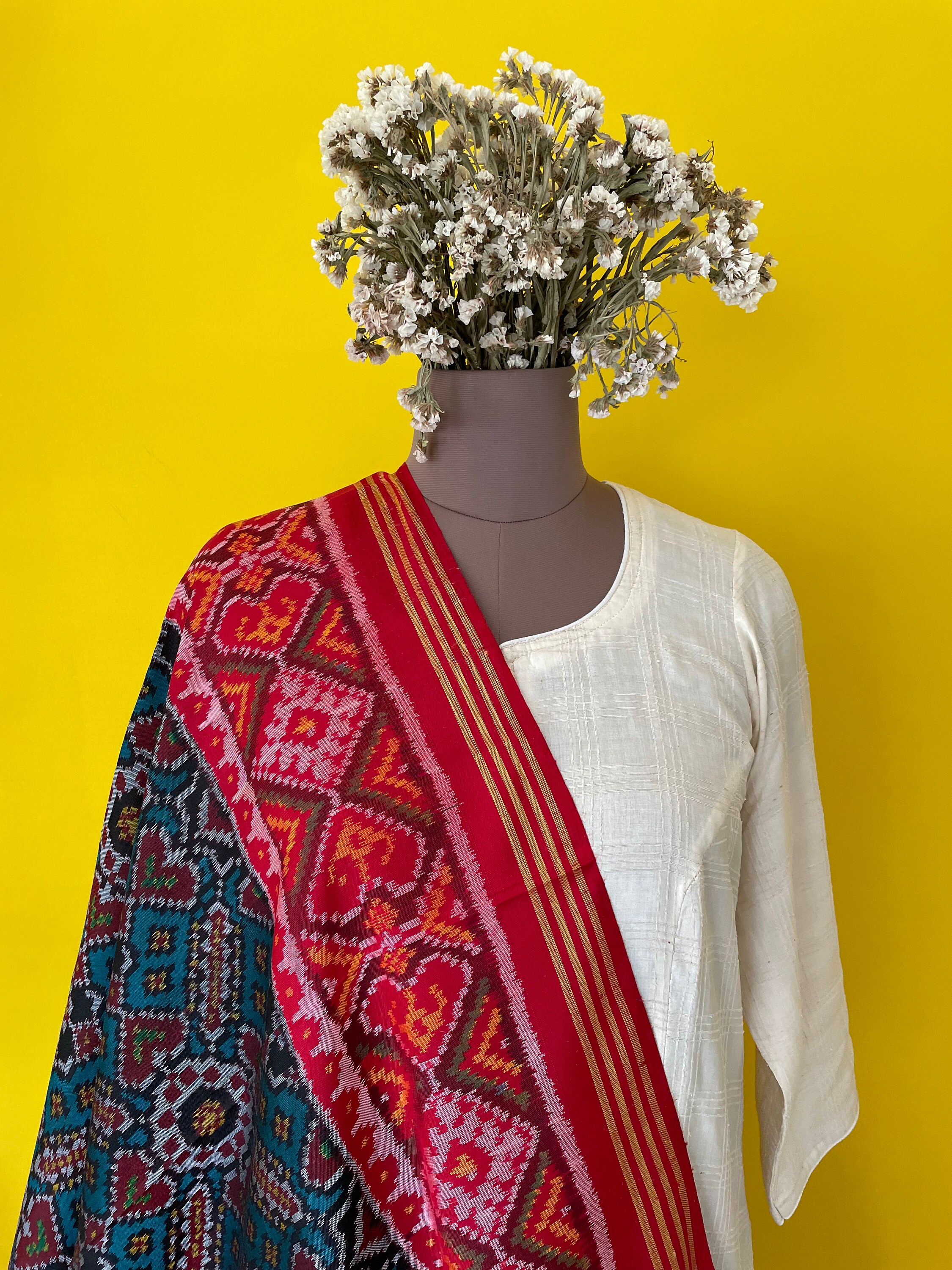 Patan Patola Duppatta Single Ikat Patola Duppatta Indian Wraps Silk ...