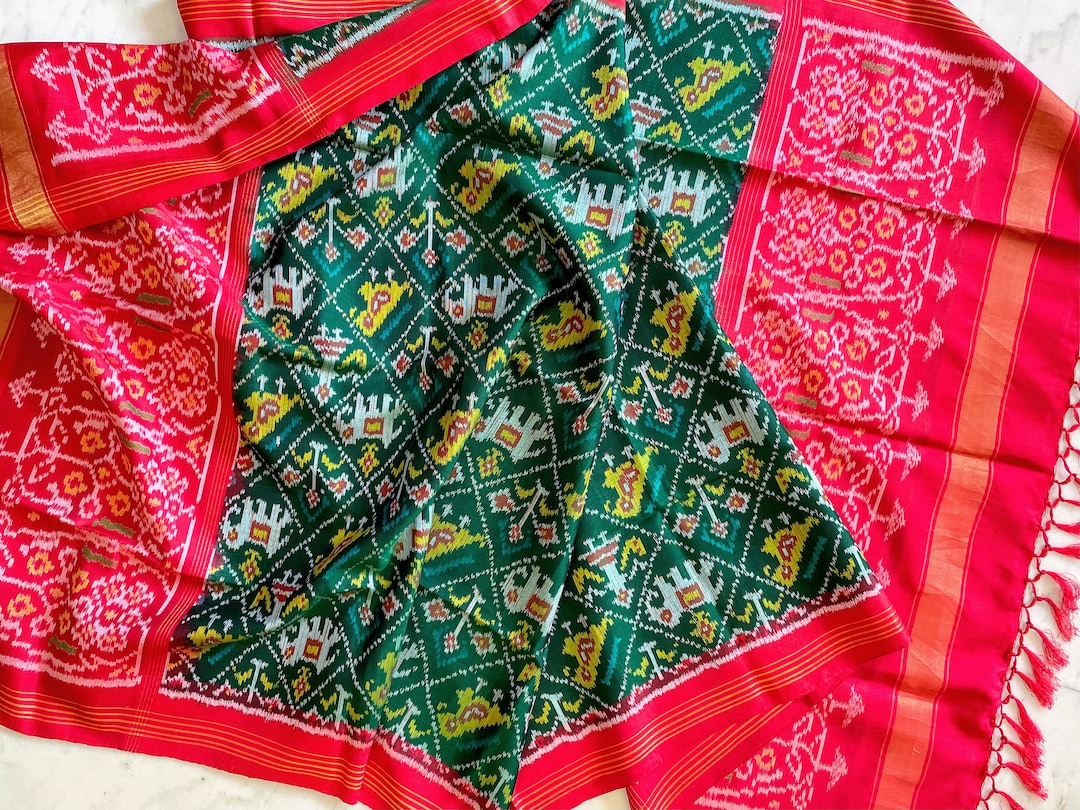 Indian Wrap, Ikat Duppatta, Patan Patola Duppatta,handwoven Wrap,indian ...