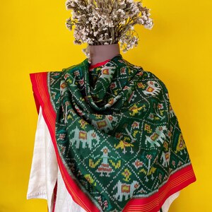 Indian Wrap, Ikat Duppatta, Patan Patola Duppatta,handwoven Wrap,indian ...