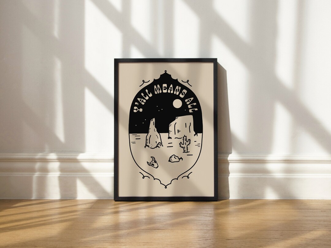 Y'all Means All Art Print | Inclusive Queer Western Style Illustrated ...