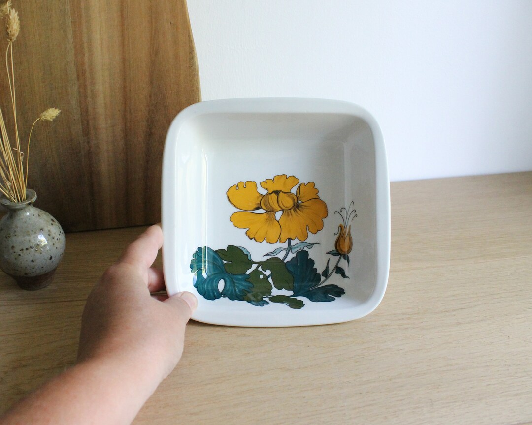 Vintage 70s West Germany Small Square Porcelain Serving Dish With a ...