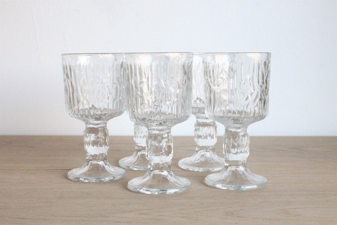 5 Vintage 70s Ravenhead Siesta Sherry or Liqueur Glasses, Tree Bark ...