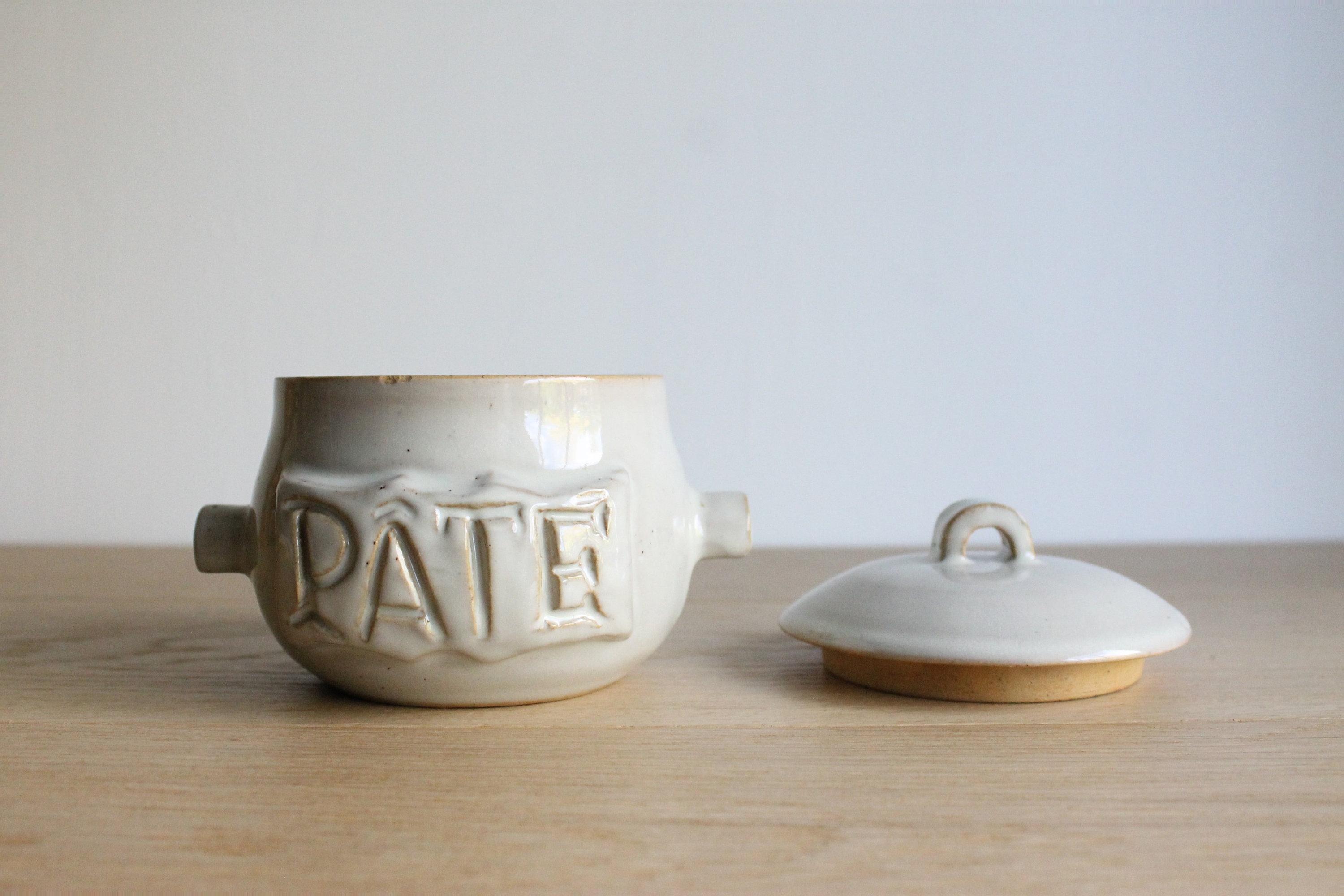 Vintage 60s French Terrine Paté Jar With Lid Beige Glazed - Etsy