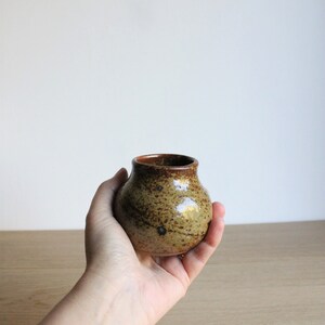 Small Vintage Mcm Ball Vase, Wheel Thrown Pyrite Stoneware Pottery - Etsy