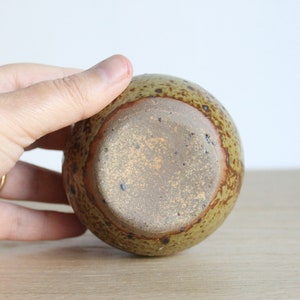 Small Vintage Mcm Ball Vase, Wheel Thrown Pyrite Stoneware Pottery - Etsy