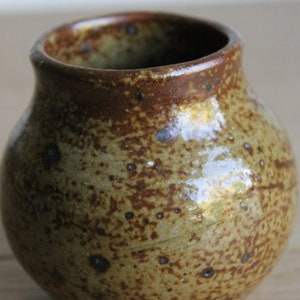 Small Vintage Mcm Ball Vase, Wheel Thrown Pyrite Stoneware Pottery - Etsy