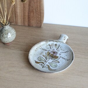Vintage Handmade Small Flat Dish With Handle, Poterie ARGANS, Modern ...