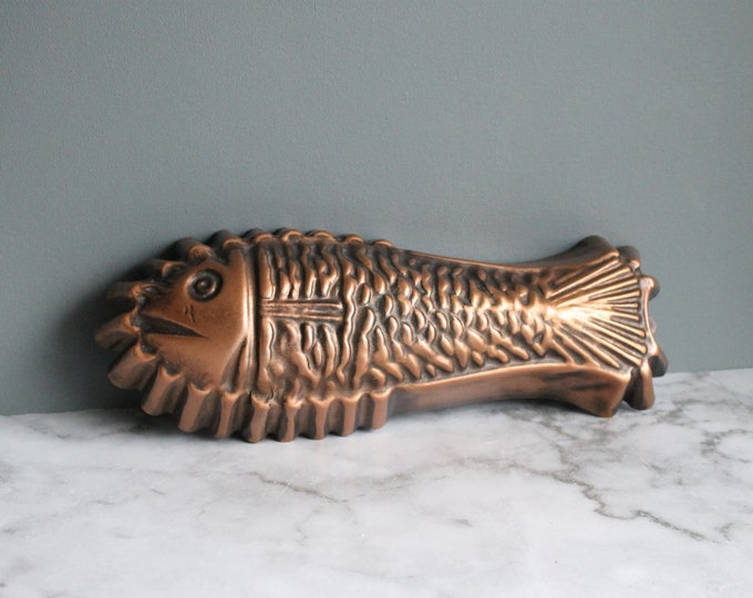 Vintage Metal Fish Mold Pan, Farmhouse Boho Copper Tone Kitchen Decor ...
