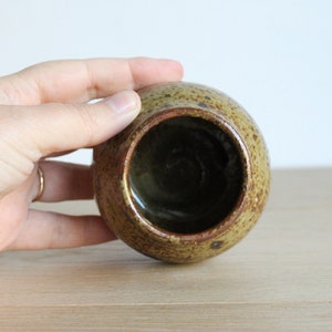 Small Vintage Mcm Ball Vase, Wheel Thrown Pyrite Stoneware Pottery - Etsy