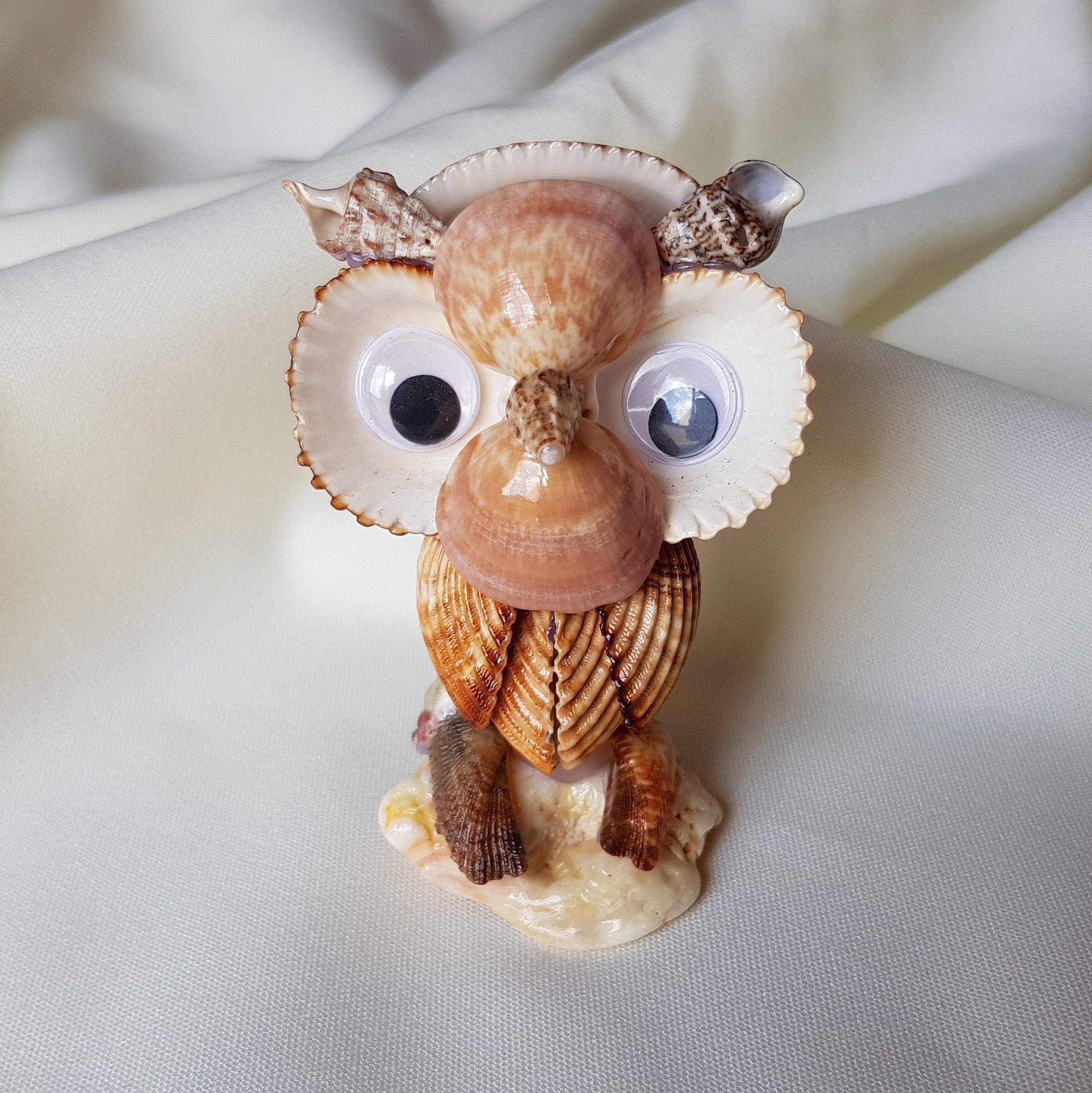 Handmade Owl with Sea Shells Details and Craft Gifts for | Etsy
