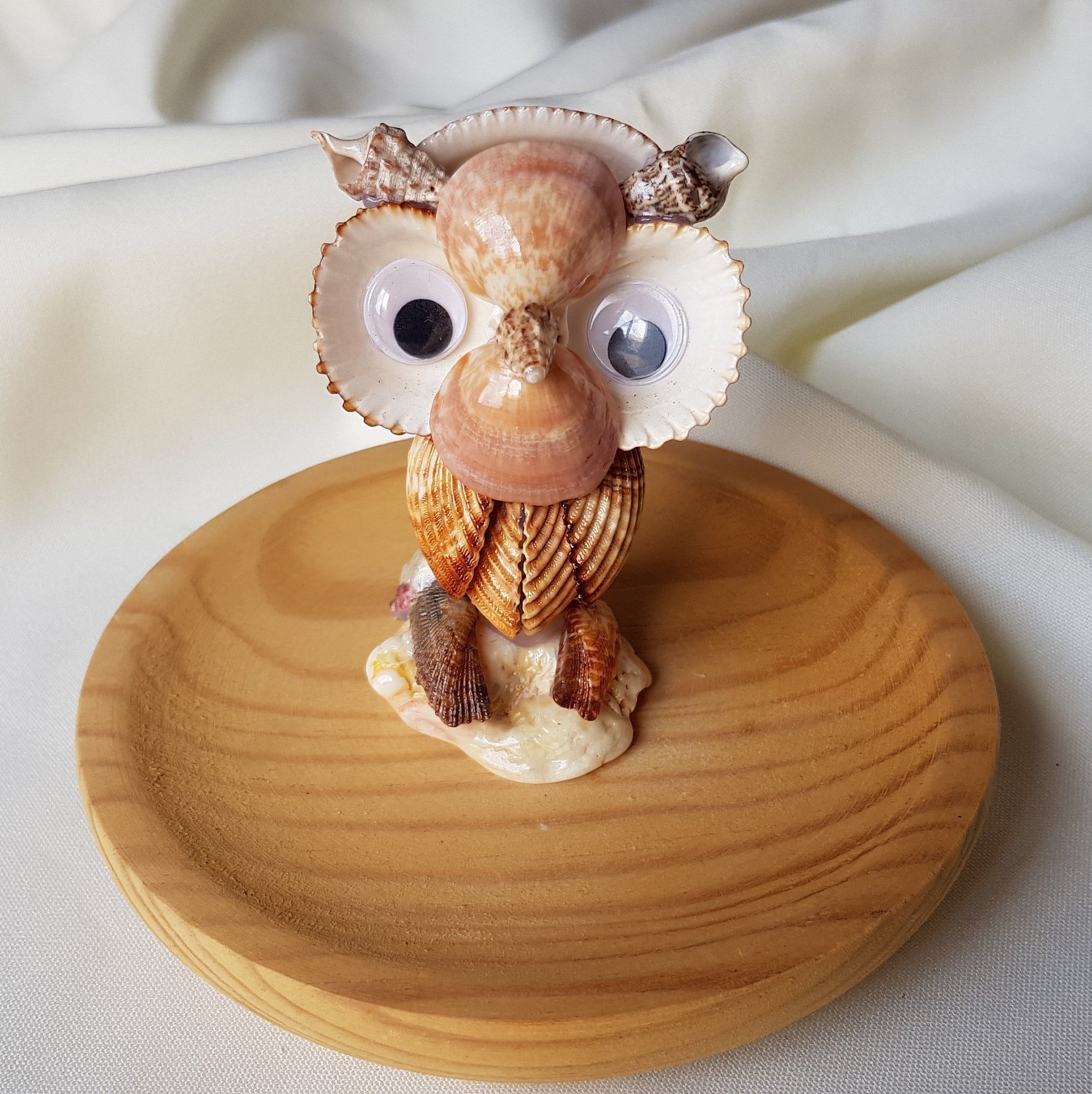 Handmade Owl with Sea Shells Details and Craft Gifts for | Etsy