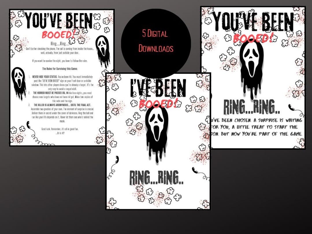 Ghostface "you've Been Booed" Kit | Complete Horror Movie Themed - Etsy