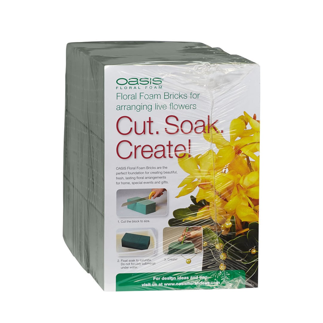 Oasis Floral Foam Brick Pack of 6, Eco Friendly & Biodegradable Floral ...