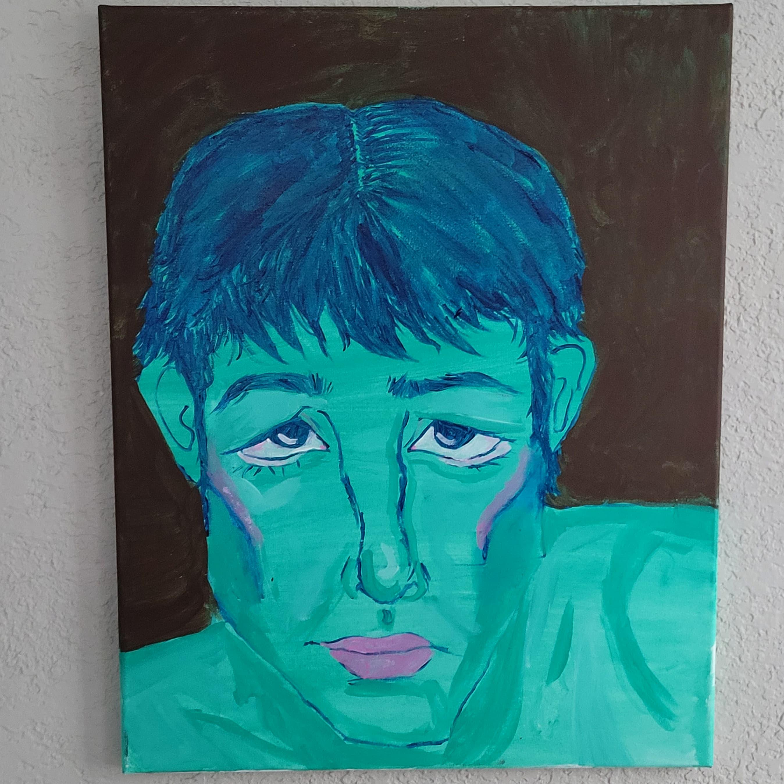 Modern Abstract Melancholy Man Original Acrylic Painting Handmade on ...