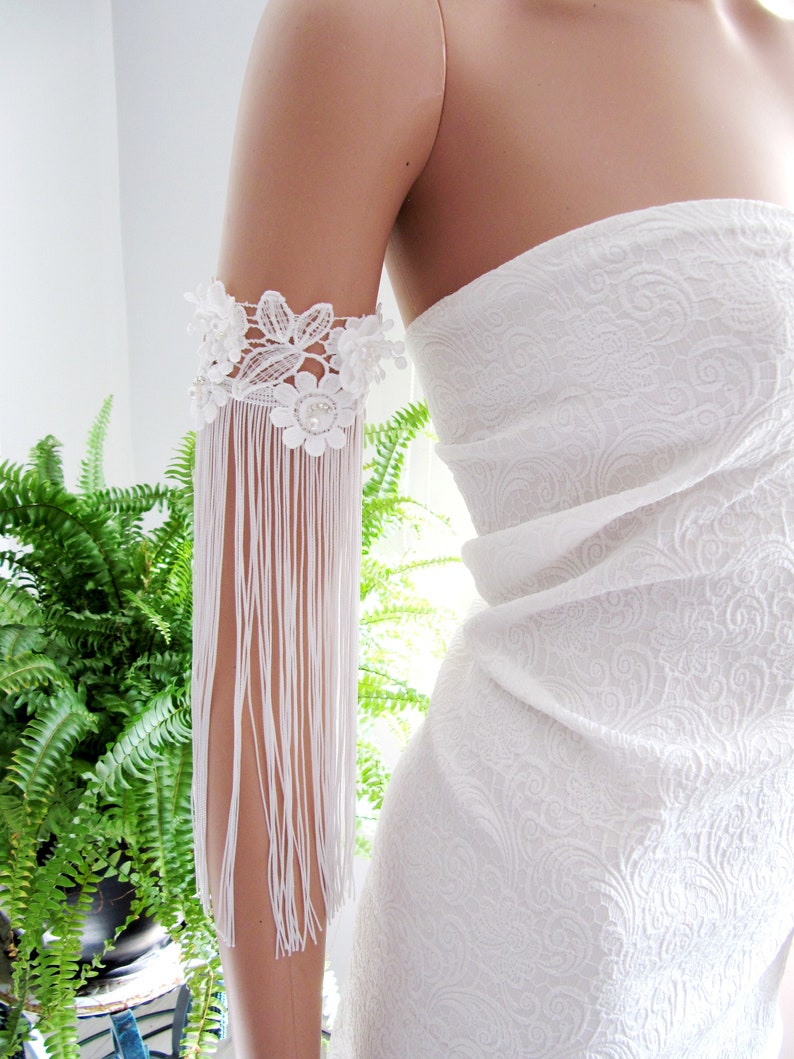 Fringed Boho Wedding Floral Arm Band Jewelry Handmade Armlet - Etsy