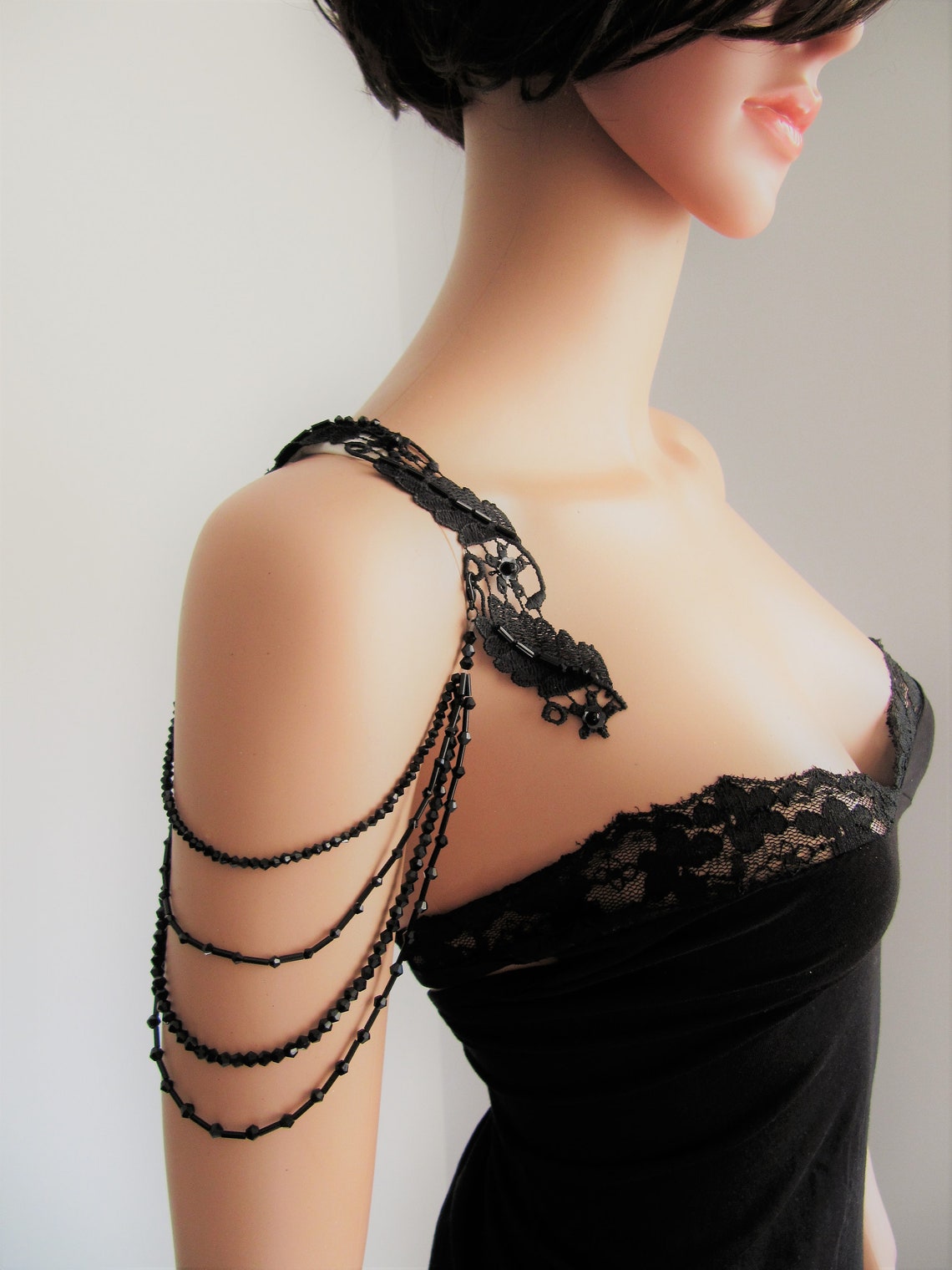 Black Wedding Dress Arm Necklace Wedding Dress Accessory - Etsy