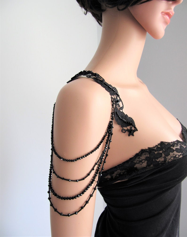 Black Wedding Dress Arm Necklace Wedding Dress Accessory | Etsy