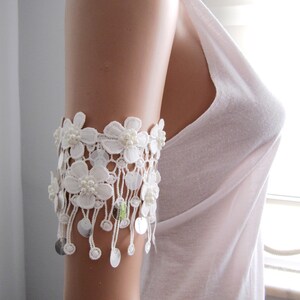 Beach Wedding Arm Bands , Bridal Lace Armlet, Handmade Jewelry, off ...