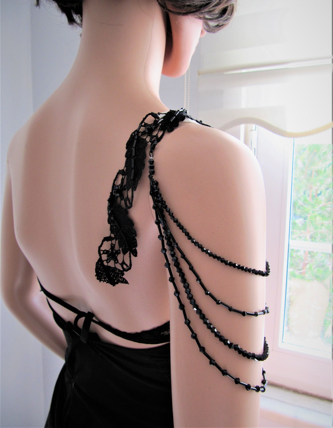 Black Wedding Dress Arm Necklace Wedding Dress Accessory - Etsy