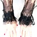 Beaded Wristband Ruffle Black Tulle With Lace Cuffs Fingerless - Etsy