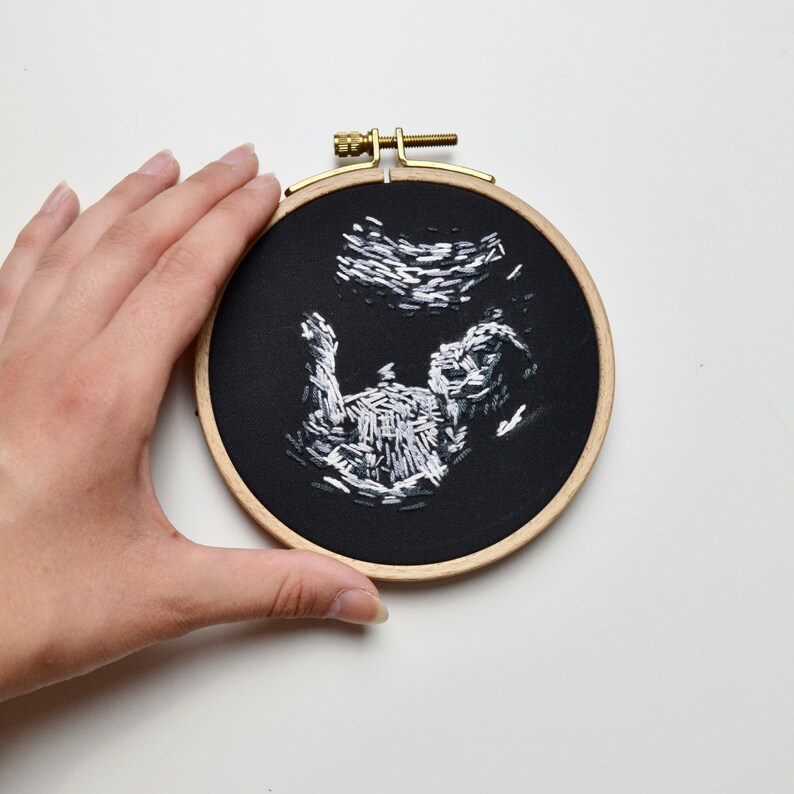 Hand Embroidered Custom Sonogram - Etsy