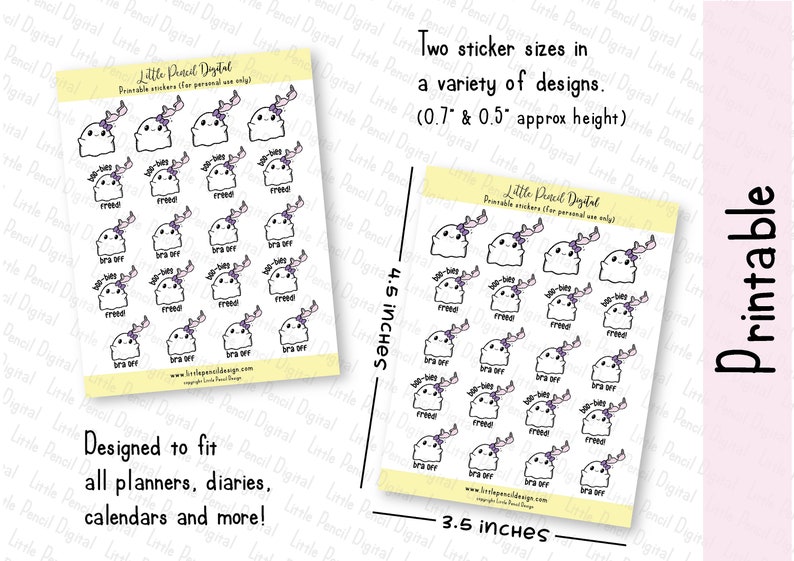 Bra off Planner Stickers Printable Character Stickers Day | Etsy